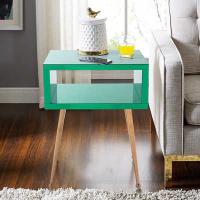China Green Mirror 15.75inch height Coffee Bedside Table Nightstand for sale