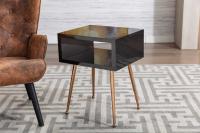 China Black Glass Mirrored Bedside Table 15.16 Inch 10.8kgs Modern Nightstand with Storage for sale