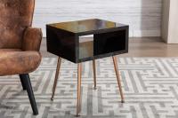 China Black Glass Mirrored Bedside Table 15.16 Inch 10.8kgs Modern Nightstand with Storage for sale