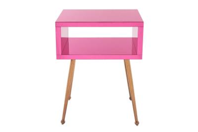 China Peach Acrylic Mirror Coffee Bedside Table 17.91in Width 23.22in Height Long Lasting for sale