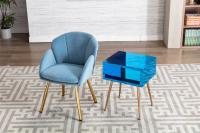 China Blue Glass Mirror End Table 15.75in Height Nightstand 10.8kgs Manufactured Wood Acrylic for sale