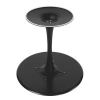 China 29inch Tulip Style Round Dining Table Black Plywood Top Metal Pedestal Coffee Table for sale