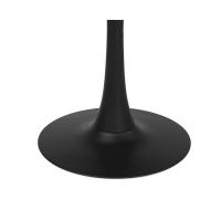 China 29inch Tulip Style Round Dining Table Black Plywood Top Metal Pedestal Coffee Table for sale
