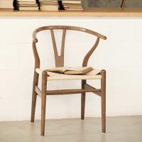 China Walnut Wishbone Chair 32 inch Height Hans Wegner Style Solid Ash Wood Dining Chair for sale