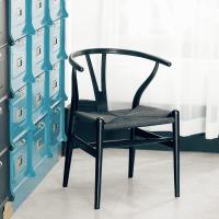 China Tomile Black Beech Wishbone Dining Chair 23 inch Width Solid Wood Nordic Style for sale