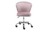 China Pink Velvet Computer Chair Task Chair Home Executive Desk Chair 250 lbs Capacity 17.7-21.7 Inch Seat Height for sale