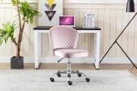 China Pink Velvet Computer Chair Task Chair Home Executive Desk Chair 250 lbs Capacity 17.7-21.7 Inch Seat Height for sale