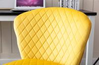 China Yellow Velvet Executive Desk Chair 250 lbs Capacity Height Adjustable Swivel Task Chair for sale
