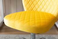 China Yellow Velvet Executive Desk Chair 250 lbs Capacity Height Adjustable Swivel Task Chair for sale