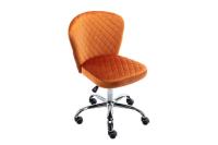 China Orange Velvet Executive Desk Chair with Adjustable Height 250 lbs Capacity for sale
