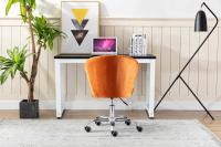 China Orange Velvet Executive Desk Chair with Adjustable Height 250 lbs Capacity for sale