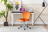 China Orange Velvet Executive Desk Chair with Adjustable Height 250 lbs Capacity for sale