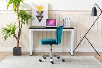 China Teal Velvet Ergonomic Computer Task Chair 250lb Capacity Height Adjustable Home Office Executive Desk Chair for sale
