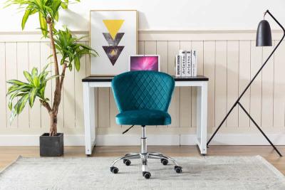 China Teal Velvet Ergonomic Computer Task Chair 250lb Capacity Height Adjustable Home Office Executive Desk Chair for sale
