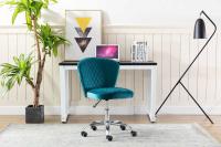 China Teal Velvet Ergonomic Computer Task Chair 250lb Capacity Height Adjustable Home Office Executive Desk Chair for sale