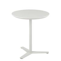 China Tomile White Round Bistro Table 19.68in ABS Metal Pedestal Side Table for sale