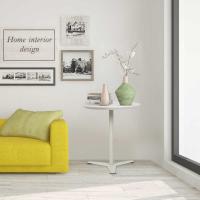 China Tomile White Round Bistro Table 19.68in ABS Metal Pedestal Side Table for sale