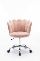 China Pink Velvet Swivel Shell Chair 17.72in with Adjustable Height and 360 Degree Rotation for sale