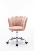 China Pink Velvet Swivel Shell Chair 17.72in with Adjustable Height and 360 Degree Rotation for sale