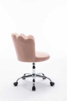 China Pink Velvet Swivel Shell Chair 17.72in with Adjustable Height and 360 Degree Rotation for sale