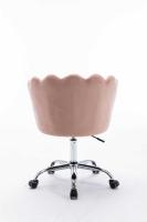 China Pink Velvet Swivel Shell Chair 17.72in with Adjustable Height and 360 Degree Rotation for sale