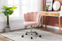 China Pink Velvet Swivel Shell Chair 17.72in with Adjustable Height and 360 Degree Rotation for sale