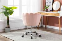 China Pink Velvet Swivel Shell Chair 17.72in with Adjustable Height and 360 Degree Rotation for sale