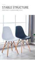 China White PP Dining Chair Set of 4 32.28in Height Solid Wood Legs Modern for sale
