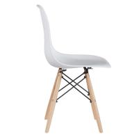 China White PP Dining Chair Set of 4 32.28in Height Solid Wood Legs Modern for sale