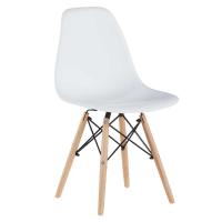 China White PP Dining Chair Set of 4 32.28in Height Solid Wood Legs Modern for sale