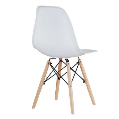 China White PP Dining Chair Set of 4 32.28in Height Solid Wood Legs Modern for sale