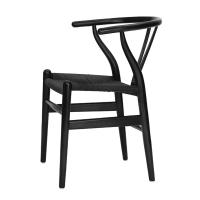 China Ash Wood Black Tomile Wishbone Chair Hans Wegner Y Chair 9.9 lb Dining Room for sale