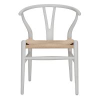 China Beech Wood White Hans Wegner Wishbone Chair 9.9 lbs Solid Wood Dining Chair for sale