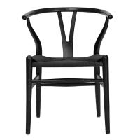 China Solid Pattern Ash Wood Wishbone Dining Chair With Y Shaped Back for sale