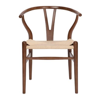 China Ash Wood Hans Wegner Wishbone Chair 32 Inch Height Walnut Dining Chair for sale
