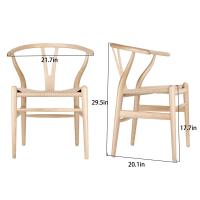 China Hans Wegner Wishbone Chair 32 Inch Ash Wood Dining Chair Natural Finish for sale