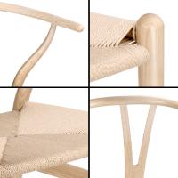 China Hans Wegner Wishbone Chair 32 Inch Ash Wood Dining Chair Natural Finish for sale