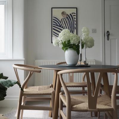 China Hans Wegner Wishbone Chair 32in High Natural Ash Wood Y Chair Dining Room for sale