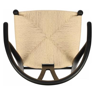 China Tomile Thermal Bending Black Ash Wishbone Chair for Kitchen Dining Solid Wood 55x58x78 cm for sale