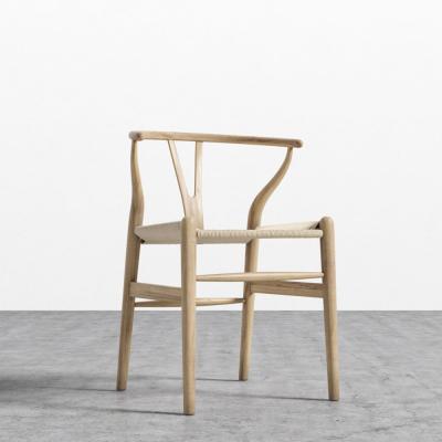 China Tomile Hans Wegner Wishbone Chair Ash Wood Y Back Dining Chair 55x58x78 cm for sale