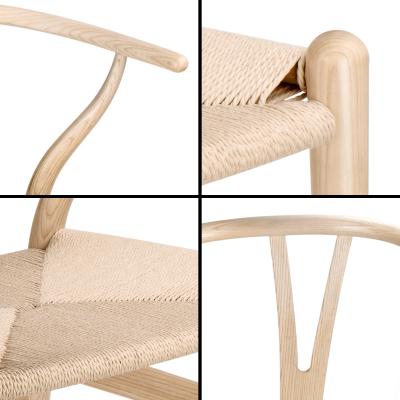 China Hans Wegner Ash Wishbone Chair 9.9lb Solid Wood Dining Chair for Living Room for sale