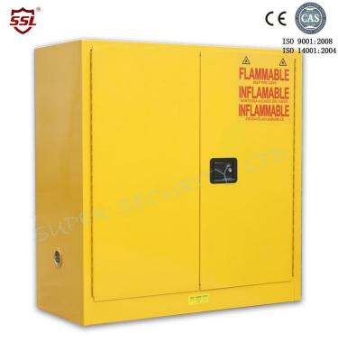 China 30 Gallon Flammable Liquid Storage Cabinet with Paddle Lock, 44x43x18 in, Yellow Safety Cabinet for sale