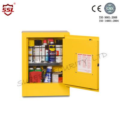 China Double Wall Chemical Storage Cabinet 22x17x17in Flammable Liquid Fuel Storage 34kg for sale