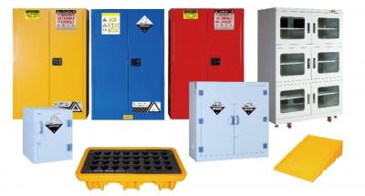 China Chemical Storage Cabinet Fireproof Steel 100 Lbs 3-Point Locking System for Flammable Liquids for sale