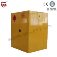 China Customized Metal Chemical Storage Cabinet 16 Gauge Steel Yellow with Leak-Proof Sump Dual Vents for sale