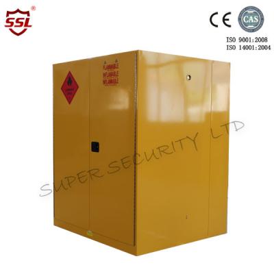 China Customized Metal Chemical Storage Cabinet 16 Gauge Steel Yellow with Leak-Proof Sump Dual Vents for sale