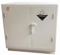 China Lab Solvent Plastic Double Door Small Corrosive Cabinet White Polypropylene Acid for sale