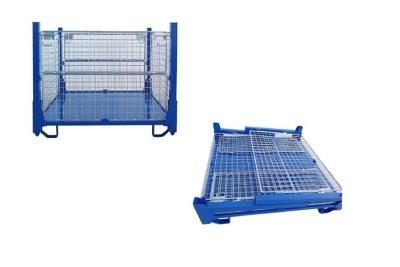 China Heavy Duty Transport Storage Cage 1000kg Capacity Q235 Galvanized Steel Foldable for sale