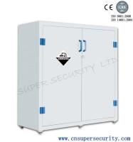 China Vertical Polypropylene Acid Alkaline Corrosive Storage Cabinet 30 Gallon 2 Fixed Shelves Dual Door for sale