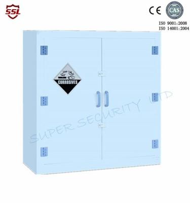 China 30-Gallon Plastic Double Door Chemical Storage Cabinet for Corrosive Substances | 45x43x18 Inch Dimensions for sale